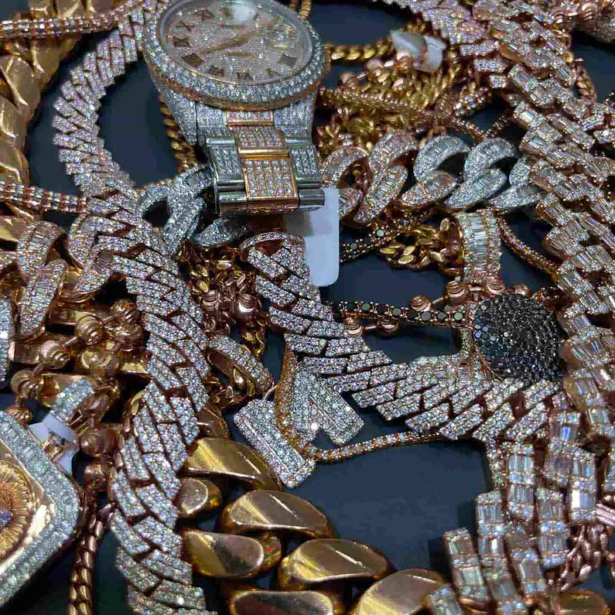 Rose Gold Iced Out Chain Collection – RDP Miami Beach Jewelry