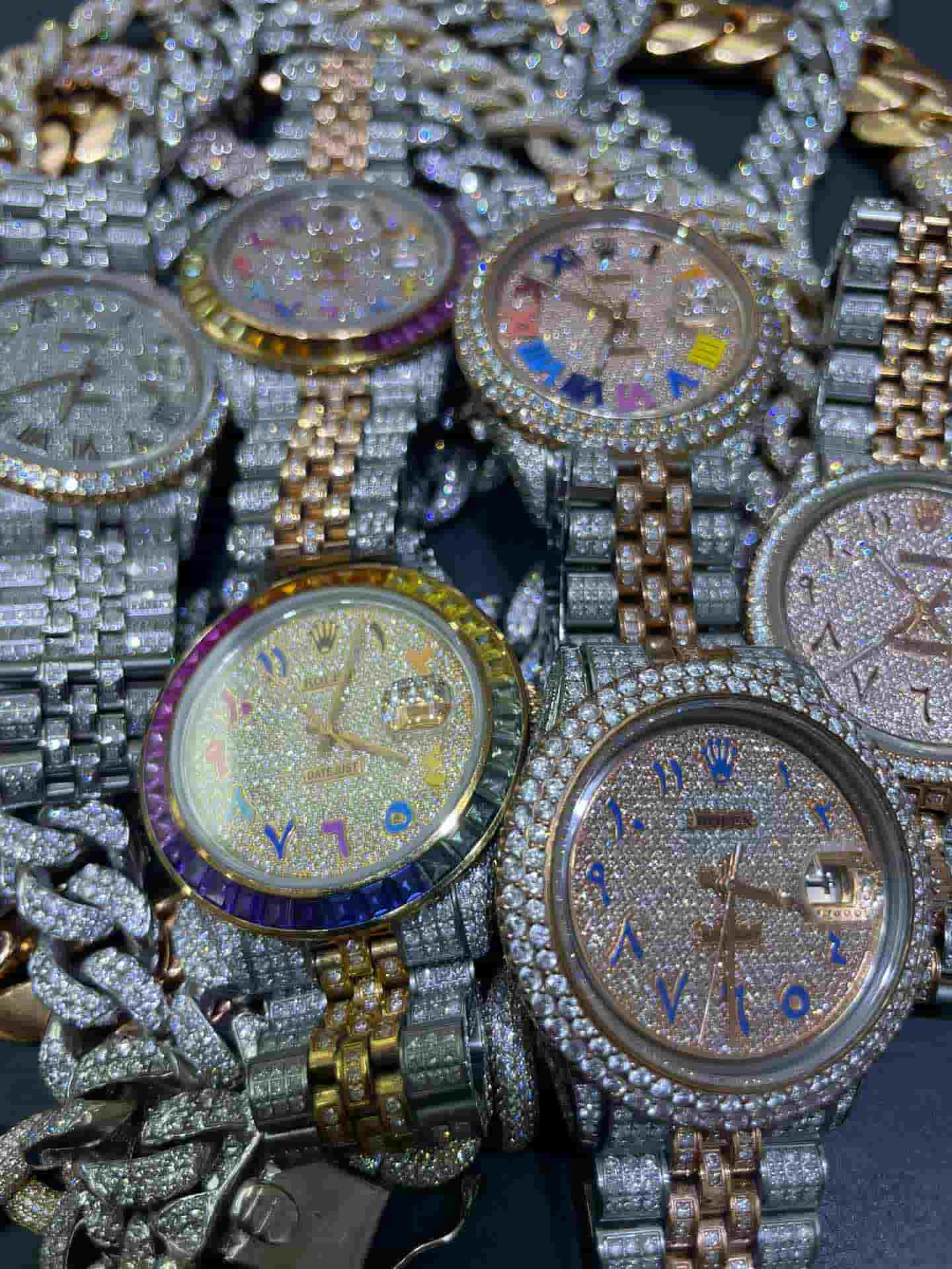 Busted Down Rolex Rose Gold 36mm Watch w/ Arabic Dial with Jubilee ...