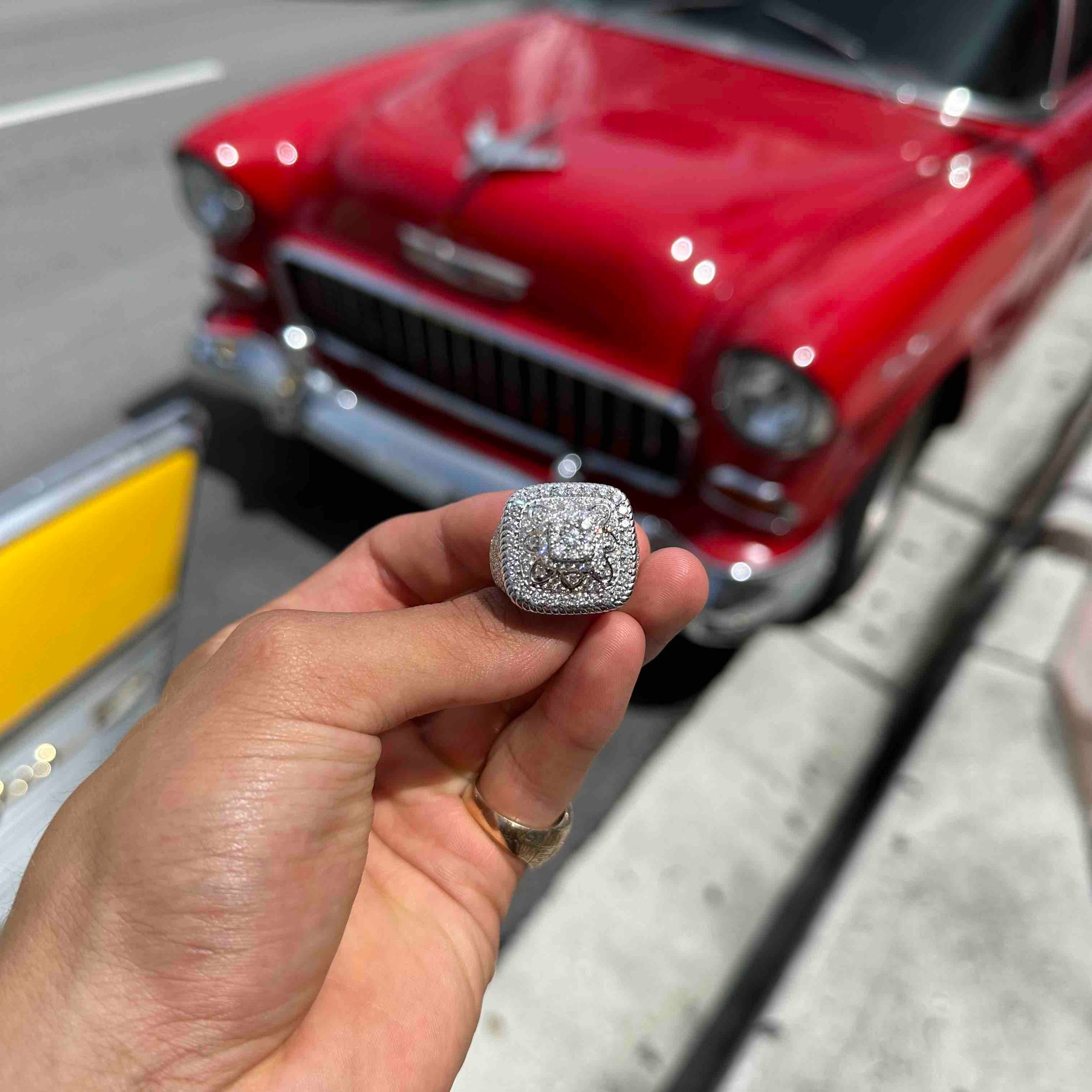 White Gold Iced Out Ring