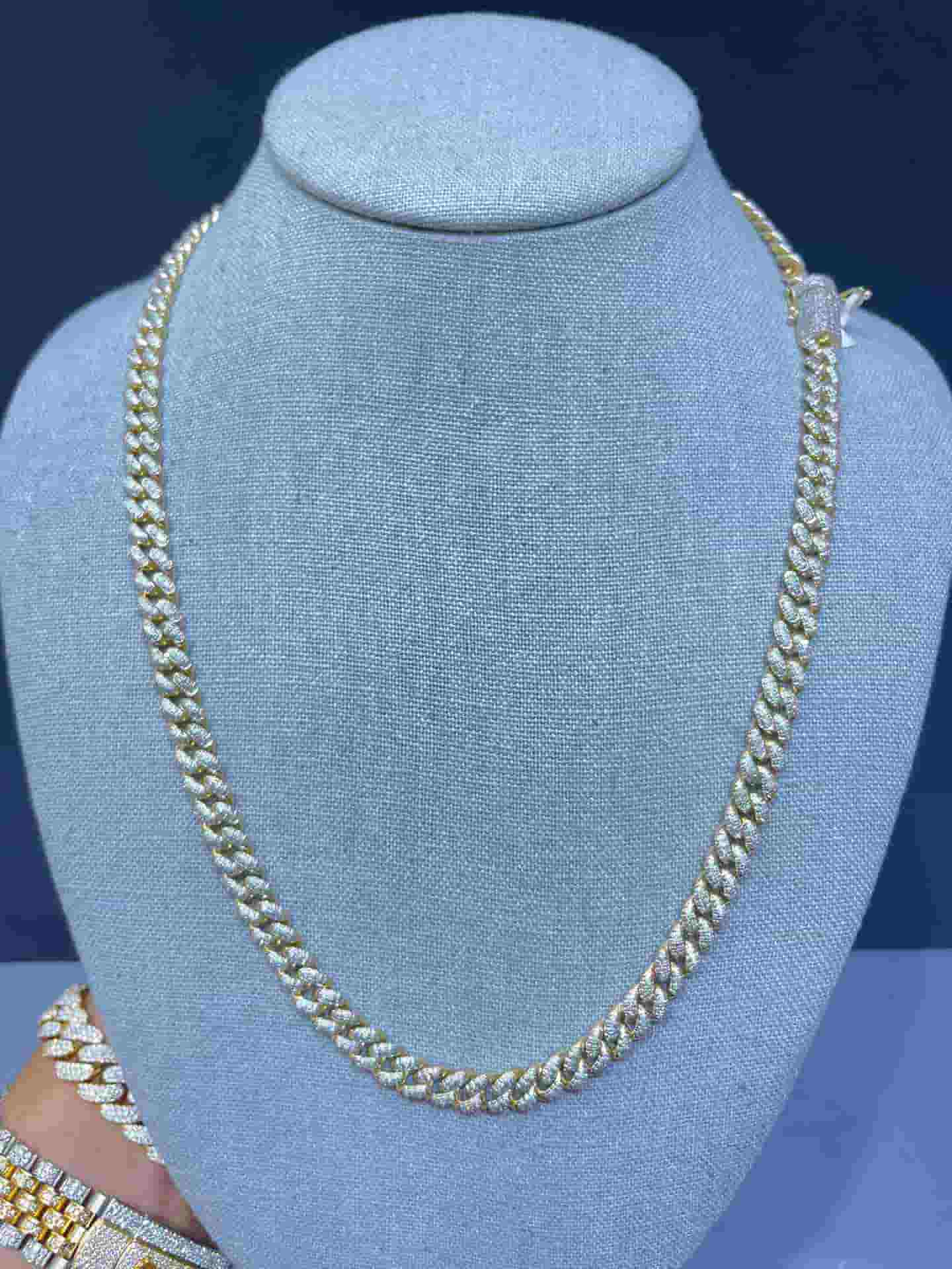 Iced Out Cuban Link Chain 10k Two Tone