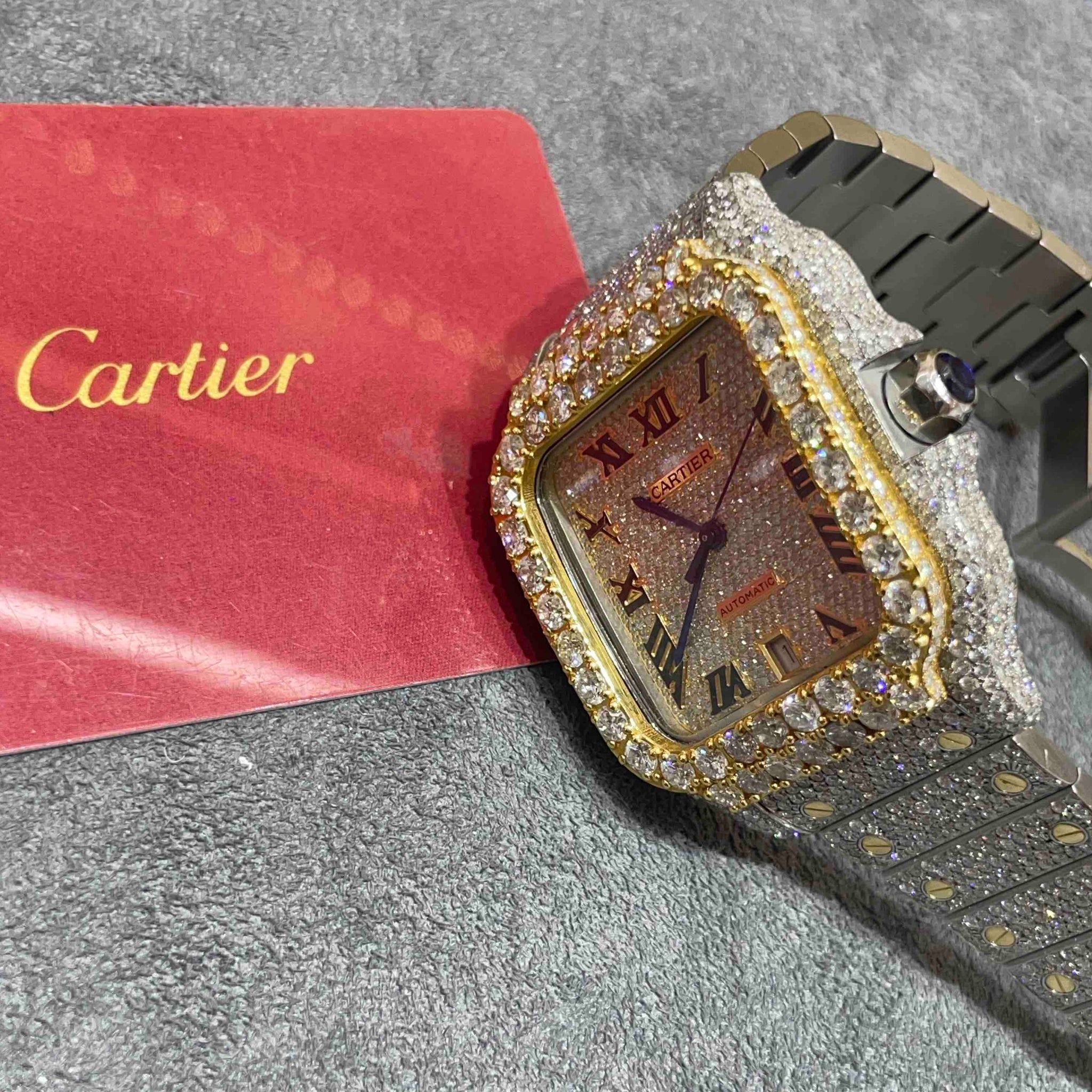 SHOP ICED OUT CARTIER WATCH | BIG BEZEL