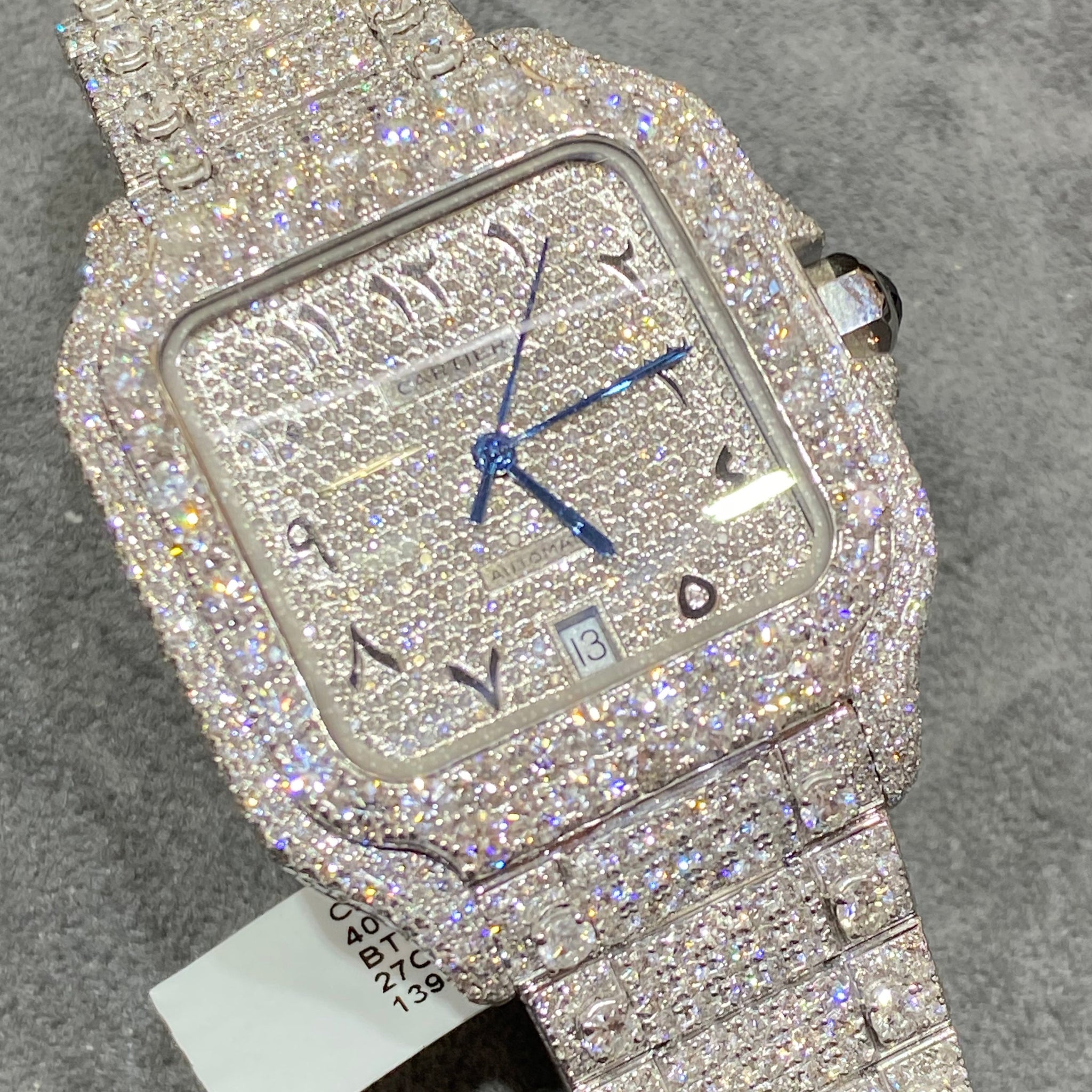 41mm Iced Out Cartier Xl Santos Bust Down | VS1 Natural Diamonds | 25c